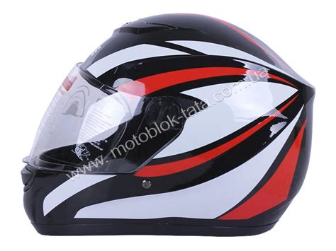 Шолом мотоциклетний інтеграл MD-101B VIRTUE (чорний із червоно-білими ...