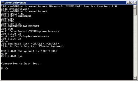 Test Email Flow Using SMTP Commands Collaboration Spiceworks Community