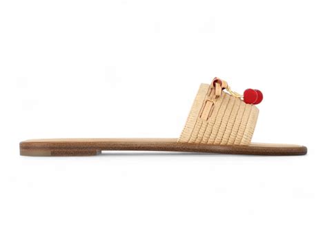 Louis Vuitton Cherry Lily Flat Mule X Takashi Murakami Raffia 1ahlrn Us