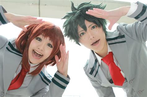 My Hero Academia Hd Wallpaper Ochaco And Izuku Cosplay Adventure