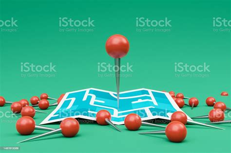 거리지도 아이콘에 흩어져있는 빨간색 위치 핀 표시의 무리 여행 및 내비게이션 개념 3d 일러스트레이션 0명에 대한 스톡 사진 및 기타 이미지 Istock