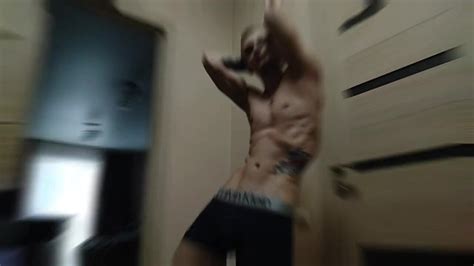 Russian Handsome Guy Flexes And Trains At Home