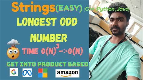 Longest Odd Number In String Placement Problem Dsa In Tamil