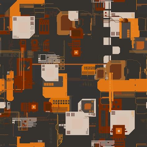 Premium Photo A Brown And Orange Pattern With Different Shapes And Colors