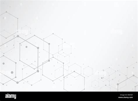 Abstract Hexagonal Molecular Structures Background With Copy Space