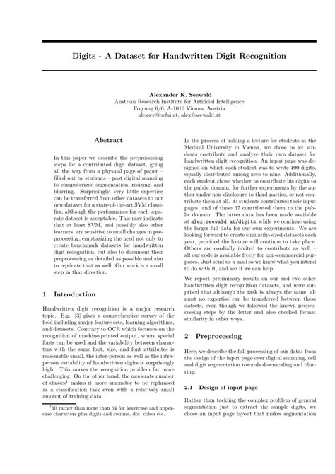 Pdf Digits A Dataset For Handwritten Digit Recognition
