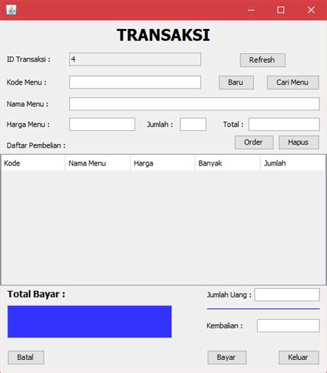 Contoh Aplikasi Java Restoran Ngampus