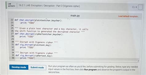 solved 16 2 lab encryption decryption part 2 vigenere