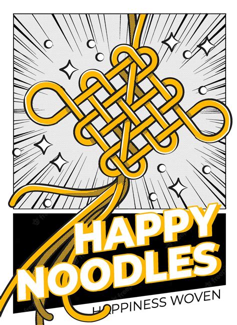 Premium Vector A Knot Of Happiness Woven From Noodles