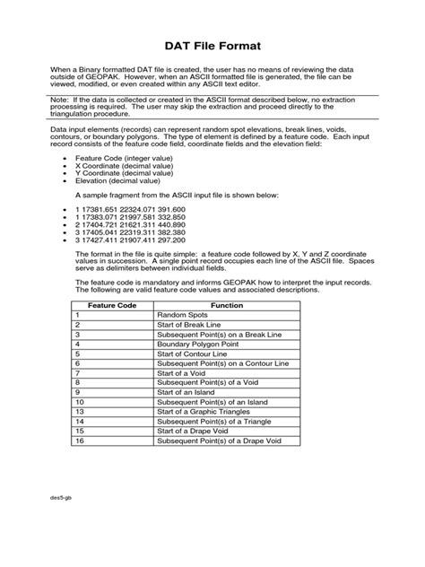 geopak dat format pdf file format ascii
