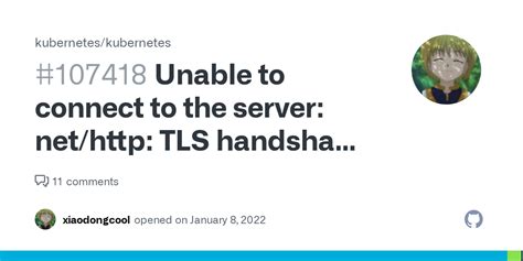 Unable To Connect To The Server Net Tls Handshake Timeout · Issue 107418 · Kubernetes