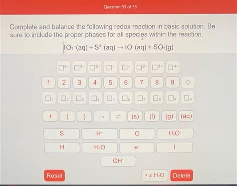 Solved Complete and balance the following redox reaction in | Chegg.com