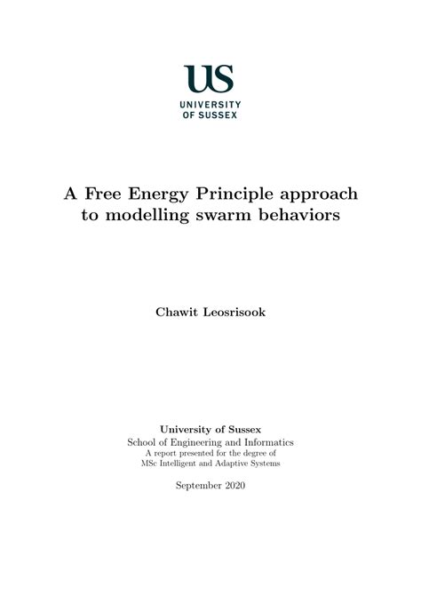 pdf a free energy principle approach to modelling swarm behaviors