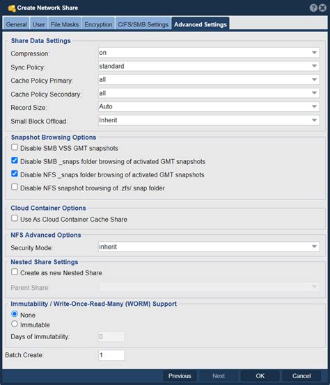 File Crt Netwrk Share Adv Set  Osnexus Online Documentation Site