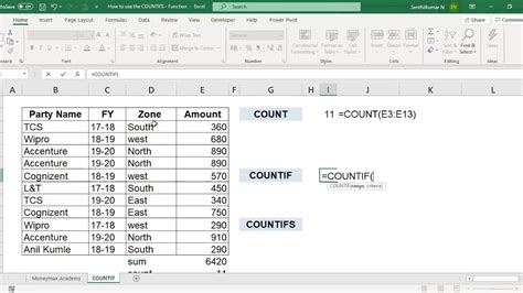 How To Use Countif Formulas Tamil Version Youtube