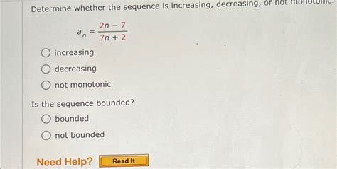 solved determine whether the sequence is increasing