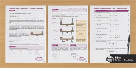 Solving And Step Linear Equations Revision