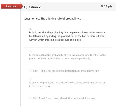 Solved Incorrect Question 2 0 1 Pts Question 6b The