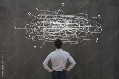 Business Man Looking For Solution Understanding And Clarity About Complex Problem Brainstorm