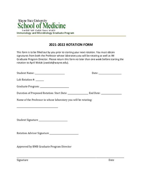 Fillable Online Rotation Evaluation Formimmunology Graduate Group Fax