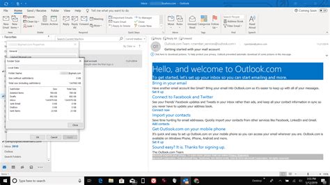How To Check Your Outlook Folders And Sizes