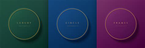 보라색 진한 파란색 초록색 3d 원형 프레임 배경에는 황금 황금 반지가 있다 호화스러운 벽 최소한도 장면 모형 제품 단계 진열장 화장용 기치 승진 전시 평면도에서 연단 0