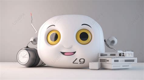 3d 렌더링 사랑스러운 알람 시계 마스코트 및 흰색 추상 라벨 사랑 배경 자동차 부품 배경 흰색 시계 배경 이미지 Hd 사랑 자동차 부품 전원 공급 장치 배경