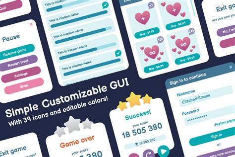 Simple Customizable Flat Gui 2d 图标 Unity Asset Store