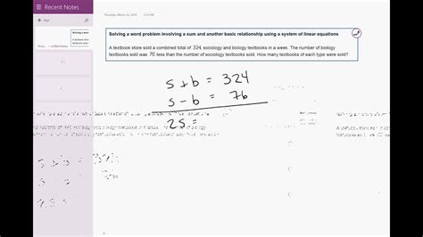 24 10 solving a word problem involving a sum and another basic