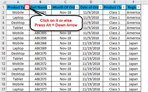 Filter Column In Excel Example How To Filter A Column In Excel