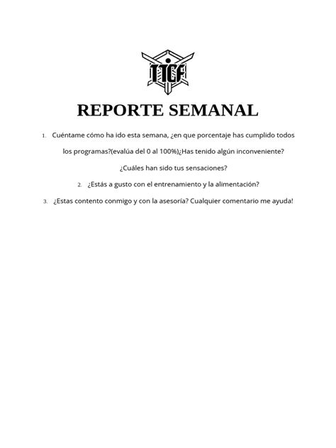 Reporte Semanal Pdf