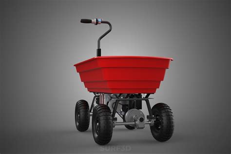 Powered Electric Cart Trolley Wagon Trailer Wheelbarrow Dump 3d Model