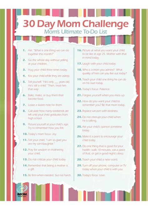 30 Day Mom Challenge De Monitos Y Risas