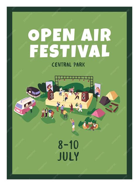 Premium Vector Advertising Placard Of Open Air Festival Vertical