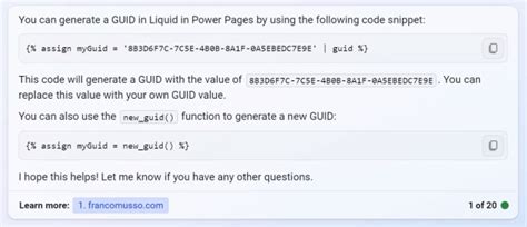 2 liquid tips generate guids and base urls in power pages