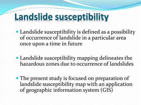 PPT Application Of GIS On Landslide Susceptibility And Risk Mapping PowerPoint Presentation