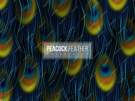 Premium Vector Peacock Blue Feathers Background Abstract Composition