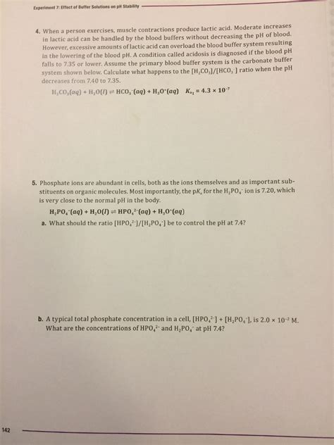Solved Experiment 7 Effect Of Buffer Solutions On Ph