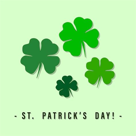 초록색 배경에 초록색 클로버 세인트 패트릭 데이 프리미엄 벡터