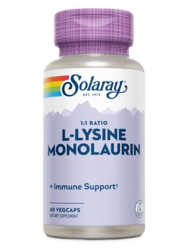 SOLARAY L-LYSINE + MONOLAURIN 60VCAPS