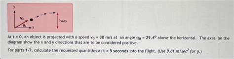 solved at t 0 an object is projected with a speed v0 30 m s