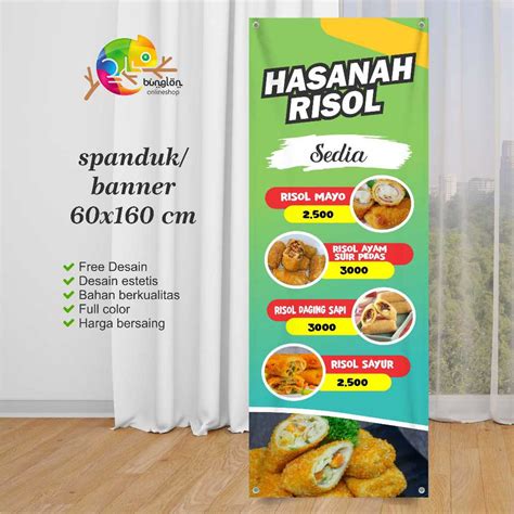 Jual Size 60x160 Spanduk Banner Risol Spanduk Aneka Makanan Shopee