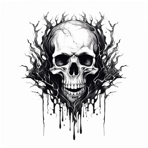 Premium Ai Image Vintage Human Skull Classic Monochrome Art