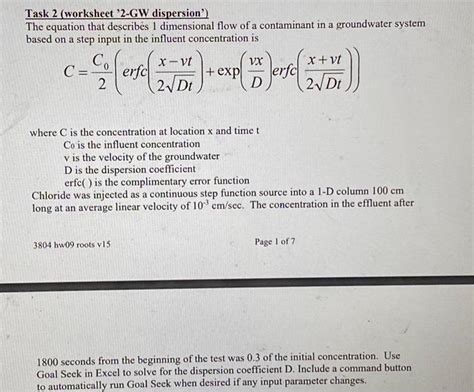 Solved Task 2 Worksheet2 Gw Dispersion The Equation That