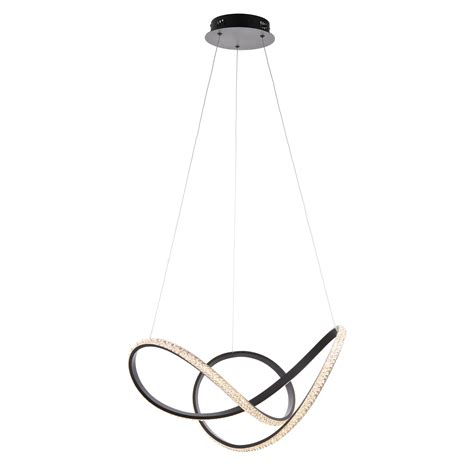 Volution Texture Black Led Pendant Light With Acrylic Detailing
