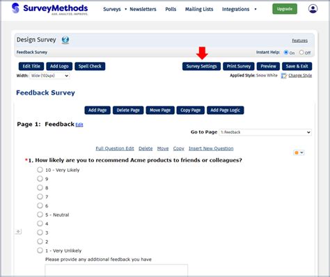 Customize Survey Button Instruction And Help Texts Surveymethods Knowledge Base