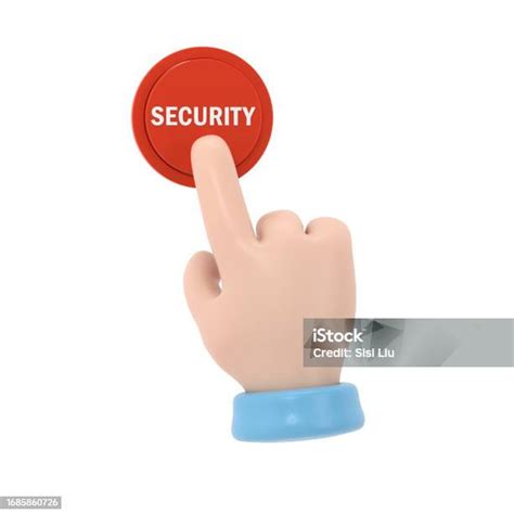 보안 버튼 빨간 버튼을 누르는 손 손가락을 밉니다 3d 그림 플랫 디자인입니다 시작 행동 개념 Sos 아이콘3d 흰색 배경에 렌더링 3차원 형태에 대한 스톡 사진 및 기타