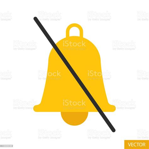 알림 벨을 끄고 흰색 배경에 격리 된 평면 스타일 디자인의 자동 모드 벡터 아이콘입니다 Brand Name Online Messaging Platform에 대한 스톡 벡터