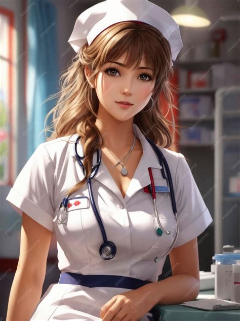 Premium Ai Image Happy Anime Character With Nurse Outfit