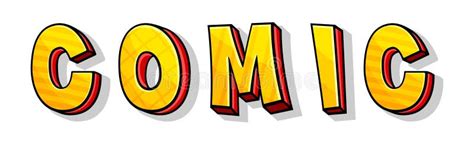 Word Comic With Bright Volume Letters Vector Inscription Stock